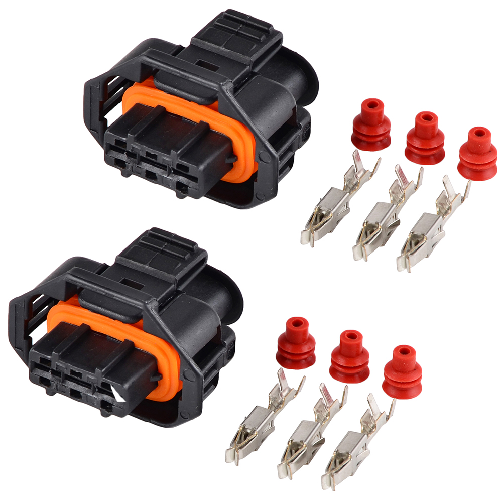 2 Pack 3 Way For Bosch Common Rail Diesel Injector Plug Connector Kit ...
